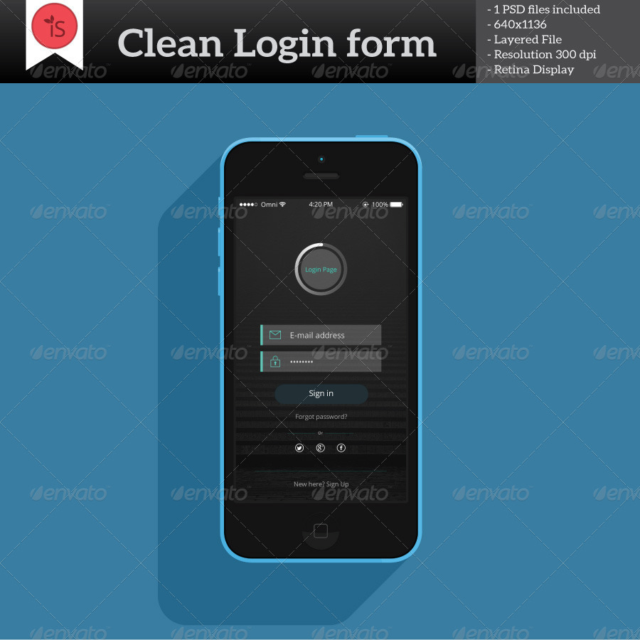 Clean Login Form, Web Elements | GraphicRiver